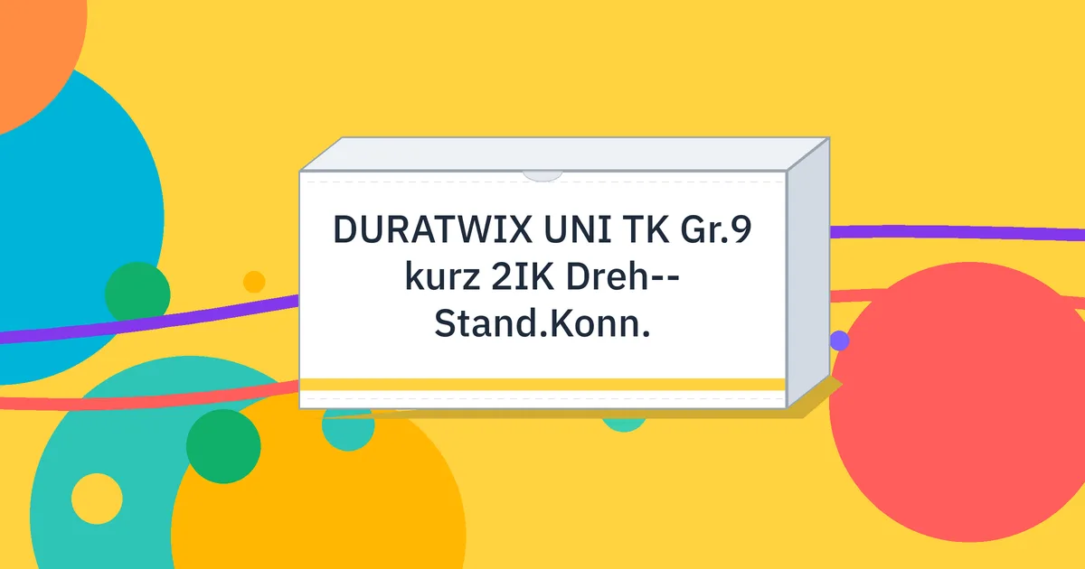 Symbolbild: Packung mit der Aufschrift DURATWIX UNI TK Gr.9 kurz 2IK Dreh--Stand.Konn. (PZN 06969185) – Verfügbarkeit und Bezug in Apotheken in Frankfurt am Main
