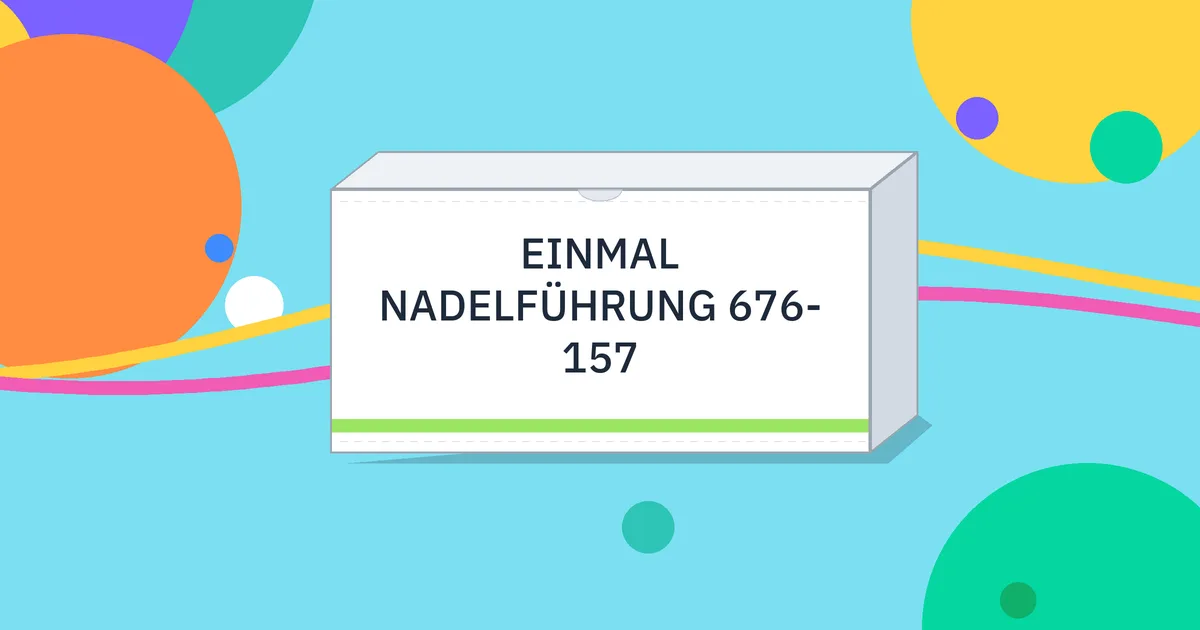 Symbolbild: Packung mit der Aufschrift EINMAL NADELFÜHRUNG 676-157 (PZN 16258611) – Verfügbarkeit und Bezug in Apotheken in Frankfurt am Main