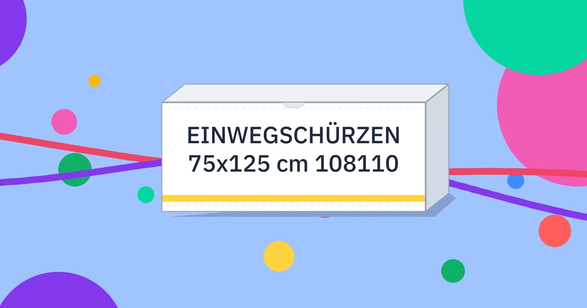 Symbolbild: Packung mit der Aufschrift EINWEGSCHÜRZEN 75x125 cm 108110 (PZN 17572841) – Verfügbarkeit und Bezug in Apotheken in Frankfurt am Main