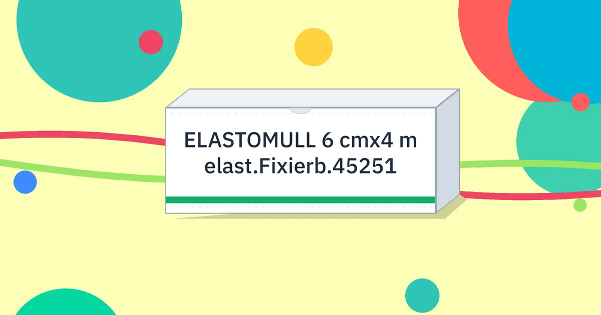 Symbolbild: Packung mit der Aufschrift ELASTOMULL 6 cmx4 m elast.Fixierb.45251 (PZN 18784864) – Verfügbarkeit und Bezug in Apotheken in Frankfurt am Main