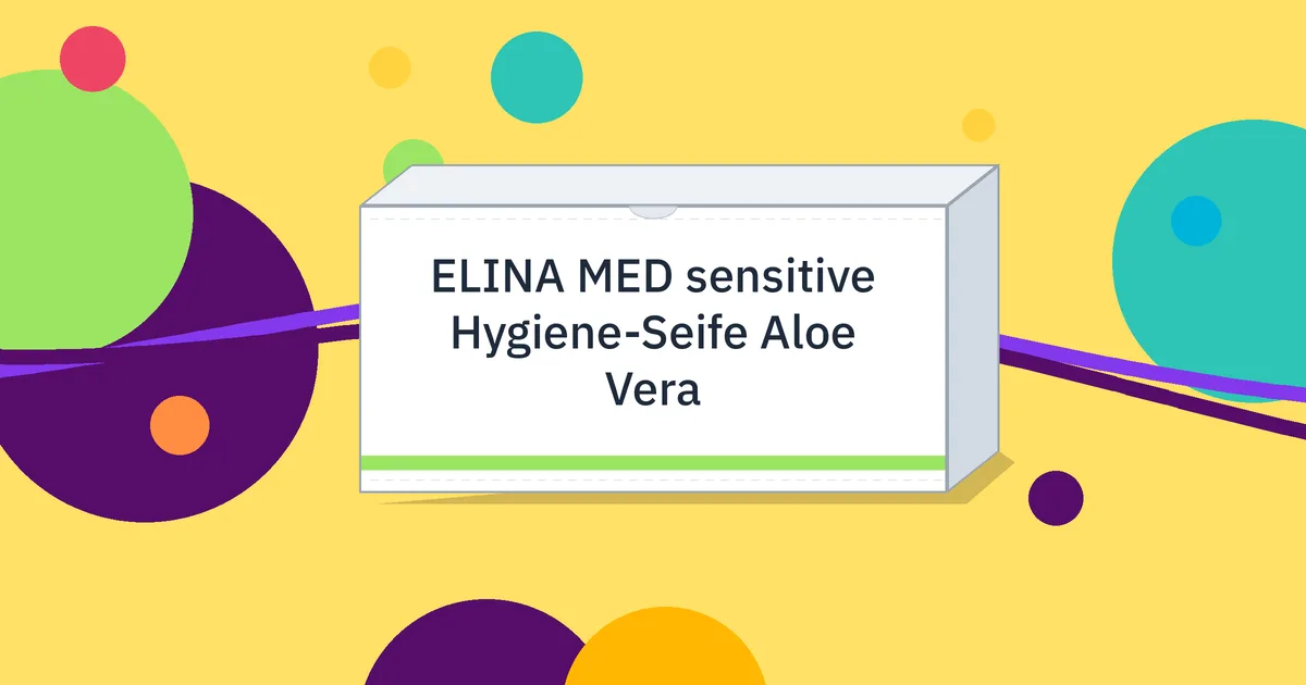 Symbolbild: Packung mit der Aufschrift ELINA MED sensitive Hygiene-Seife Aloe Vera (PZN 13903092) – Verfügbarkeit und Bezug in Apotheken in Frankfurt am Main
