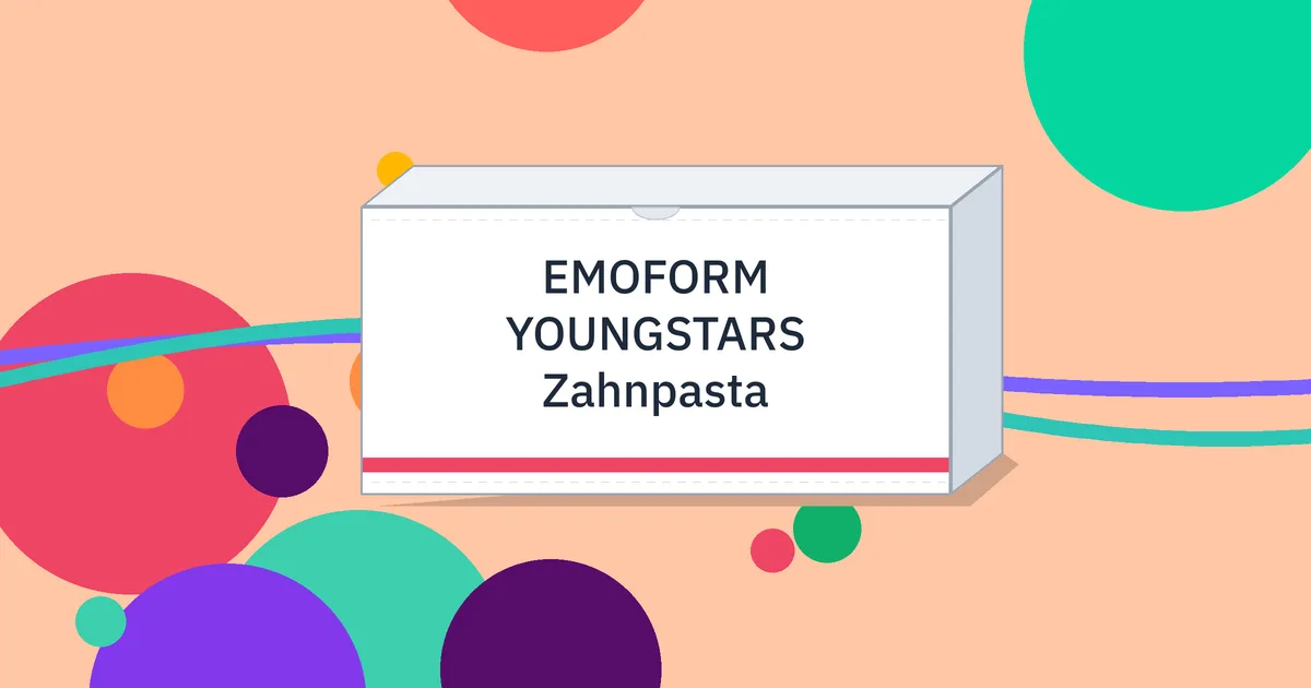Symbolbild: Packung mit der Aufschrift EMOFORM YOUNGSTARS Zahnpasta (PZN 16512877) – Verfügbarkeit und Bezug in Apotheken in Frankfurt am Main