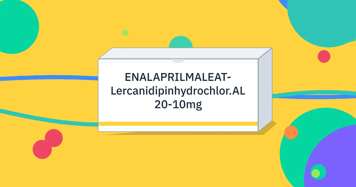Symbolbild: Packung mit der Aufschrift ENALAPRILMALEAT-Lercanidipinhydrochlor.AL 20-10mg (PZN 13581062) – Verfügbarkeit und Bezug in Apotheken in Frankfurt am Main