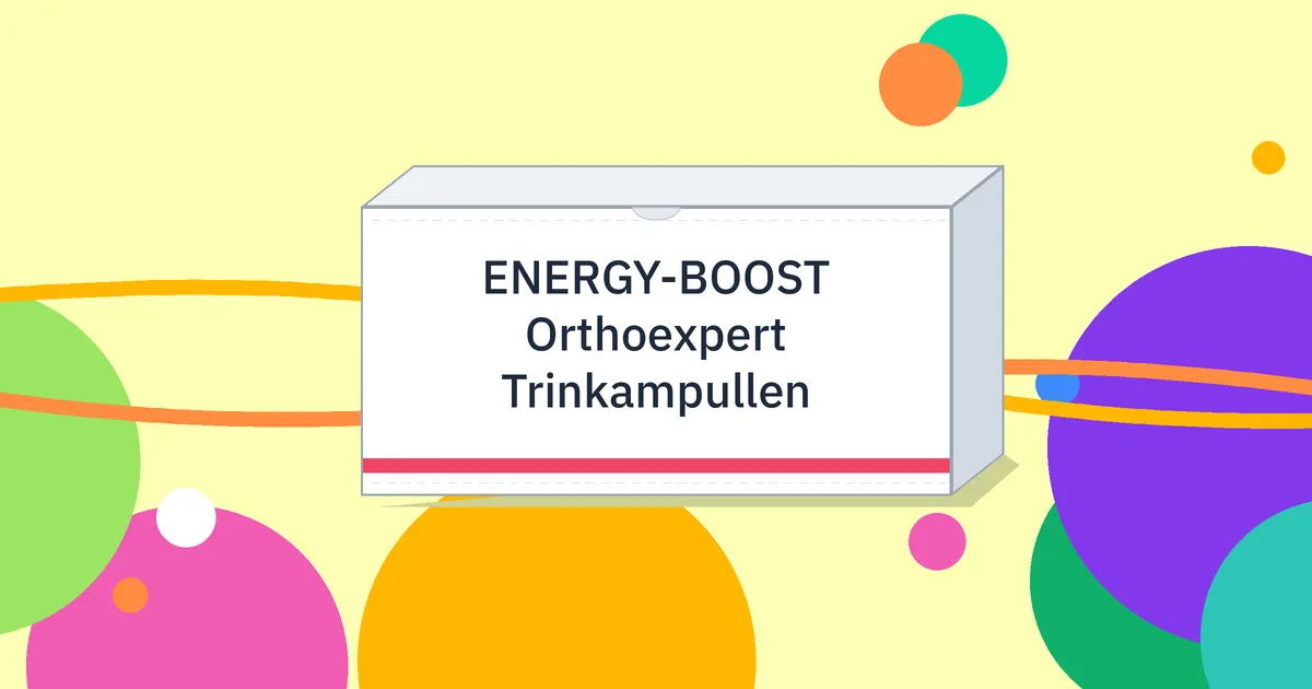 Symbolbild: Packung mit der Aufschrift ENERGY-BOOST Orthoexpert Trinkampullen (PZN 09069482) – Verfügbarkeit und Bezug in Apotheken in Frankfurt am Main