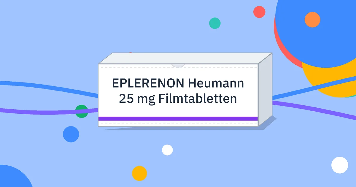 Symbolbild: Packung mit der Aufschrift EPLERENON Heumann 25 mg Filmtabletten (PZN 10785462) – Verfügbarkeit und Bezug in Apotheken in Frankfurt am Main