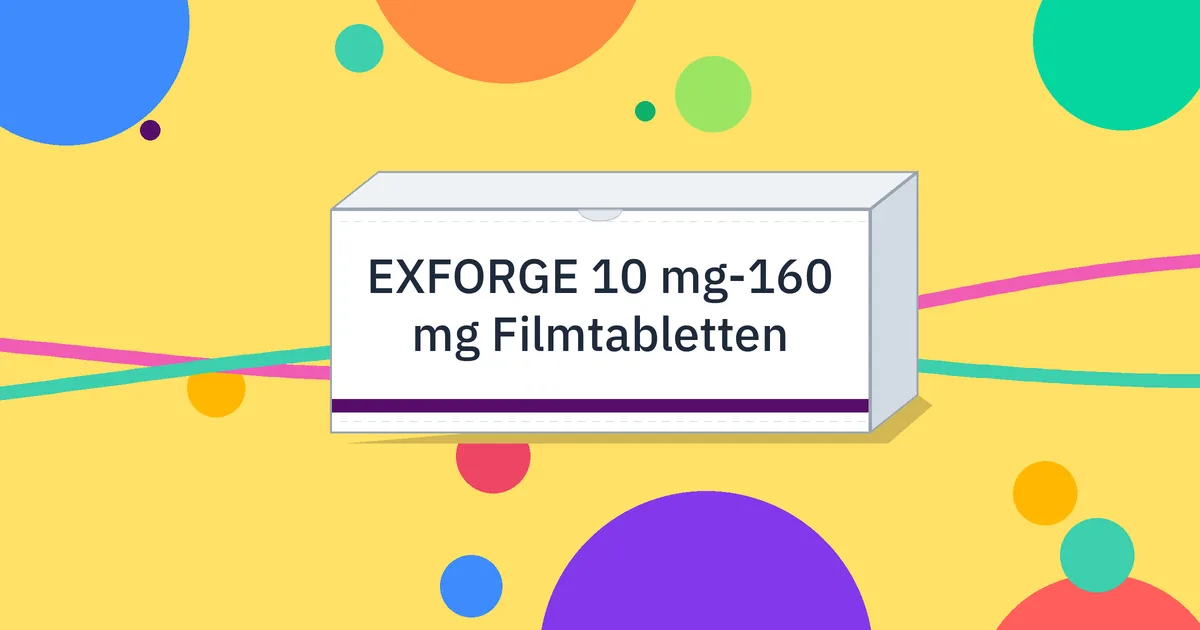 Symbolbild: Packung mit der Aufschrift EXFORGE 10 mg-160 mg Filmtabletten (PZN 09779462) – Verfügbarkeit und Bezug in Apotheken in Frankfurt am Main