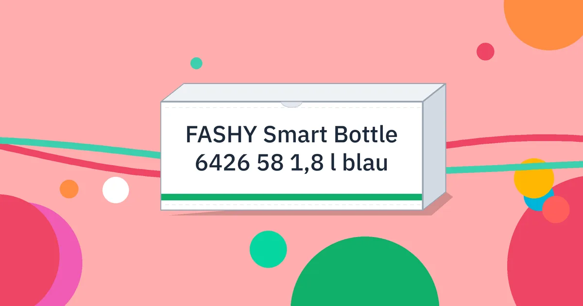 Symbolbild: Packung mit der Aufschrift FASHY Smart Bottle 6426 58 1,8 l blau (PZN 16964289) – Verfügbarkeit und Bezug in Apotheken in Frankfurt am Main