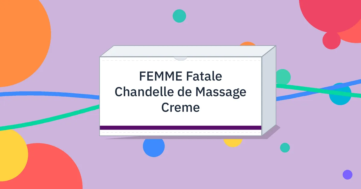 Symbolbild: Packung mit der Aufschrift FEMME Fatale Chandelle de Massage Creme (PZN 01560451) – Verfügbarkeit und Bezug in Apotheken in Frankfurt am Main