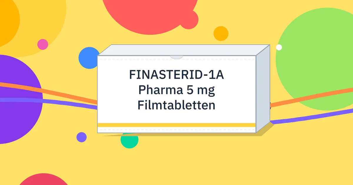 Symbolbild: Packung mit der Aufschrift FINASTERID-1A Pharma 5 mg Filmtabletten (PZN 00230349) – Verfügbarkeit und Bezug in Apotheken in Frankfurt am Main