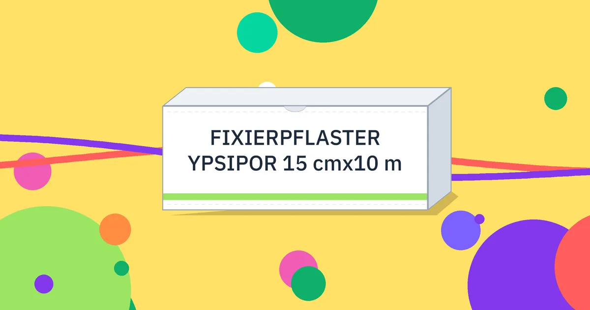 Symbolbild: Packung mit der Aufschrift FIXIERPFLASTER YPSIPOR 15 cmx10 m (PZN 04761227) – Verfügbarkeit und Bezug in Apotheken in Frankfurt am Main