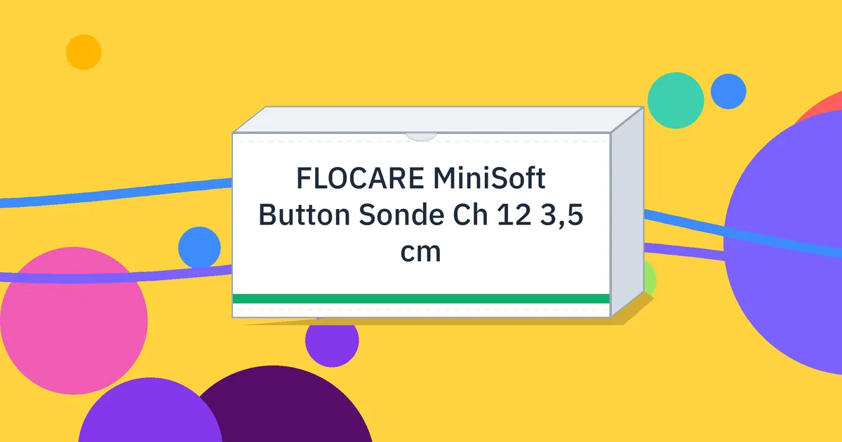 Symbolbild: Packung mit der Aufschrift FLOCARE MiniSoft Button Sonde Ch 12 3,5 cm (PZN 16019094) – Verfügbarkeit und Bezug in Apotheken in Frankfurt am Main