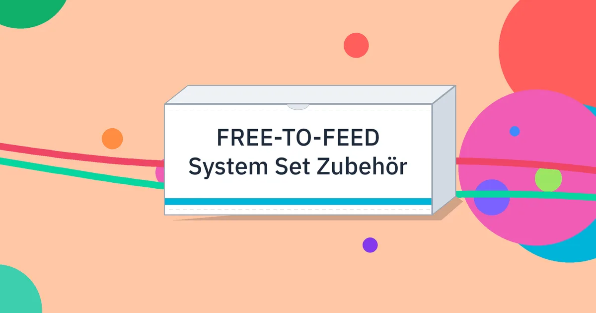 Symbolbild: Packung mit der Aufschrift FREE-TO-FEED System Set Zubehör (PZN 19371118) – Verfügbarkeit und Bezug in Apotheken in Frankfurt am Main