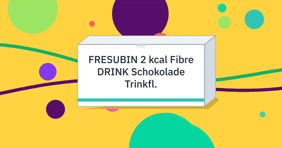 Symbolbild: Packung mit der Aufschrift FRESUBIN 2 kcal Fibre DRINK Schokolade Trinkfl. (PZN 19750790) – Verfügbarkeit und Bezug in Apotheken in Frankfurt am Main