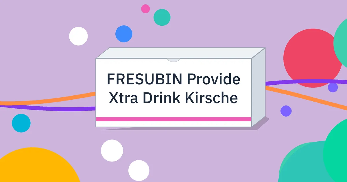 Symbolbild: Packung mit der Aufschrift FRESUBIN Provide Xtra Drink Kirsche (PZN 14145021) – Verfügbarkeit und Bezug in Apotheken in Frankfurt am Main