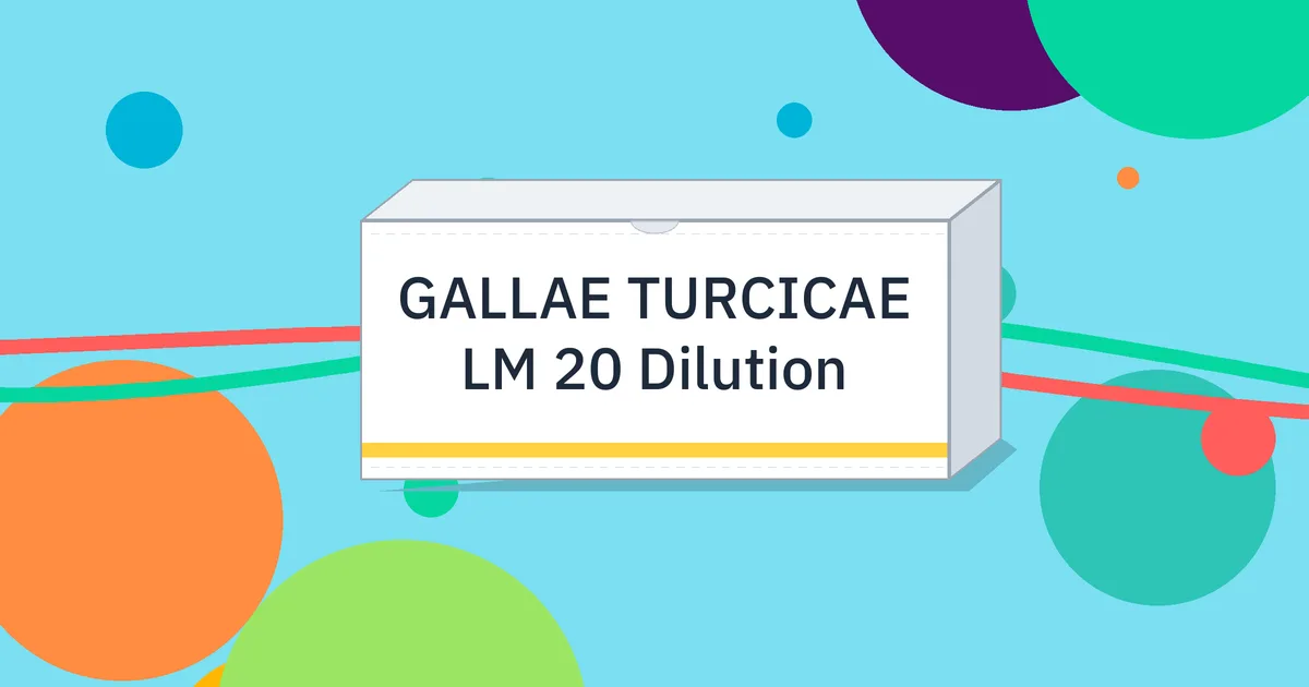 Symbolbild: Packung mit der Aufschrift GALLAE TURCICAE LM 20 Dilution (PZN 13498125) – Verfügbarkeit und Bezug in Apotheken in Frankfurt am Main