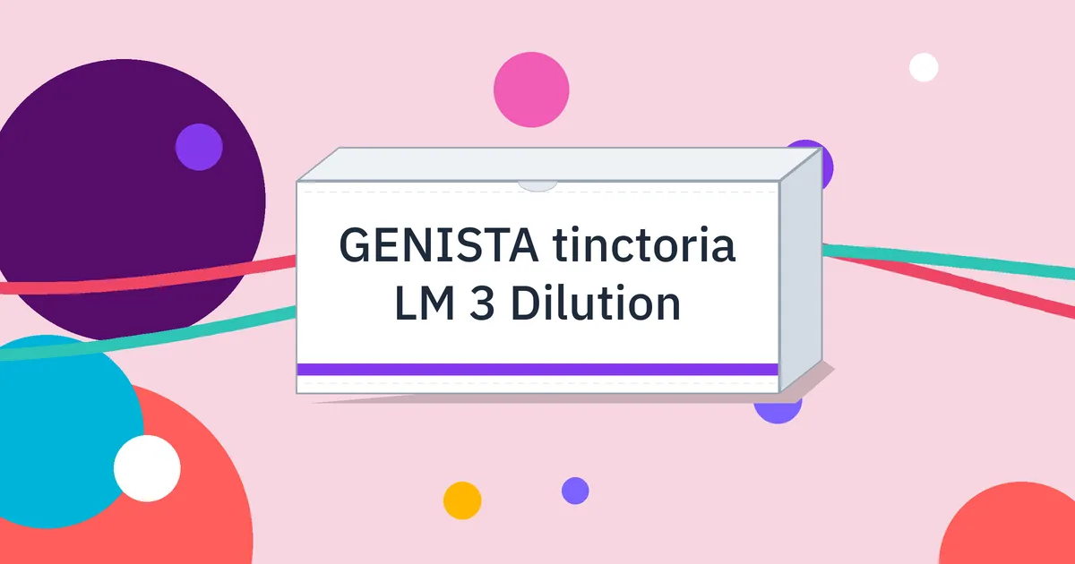 Symbolbild: Packung mit der Aufschrift GENISTA tinctoria LM 3 Dilution (PZN 13499320) – Verfügbarkeit und Bezug in Apotheken in Frankfurt am Main