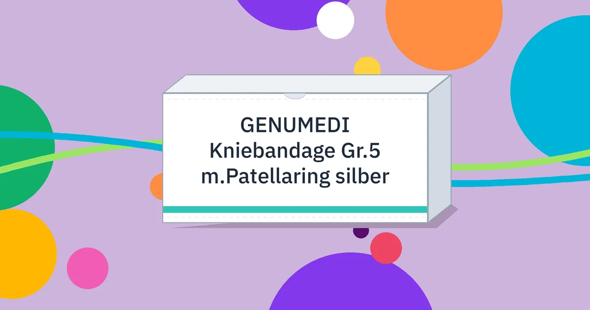 Symbolbild: Packung mit der Aufschrift GENUMEDI Kniebandage Gr.5 m.Patellaring silber (PZN 17844050) – Verfügbarkeit und Bezug in Apotheken in Frankfurt am Main