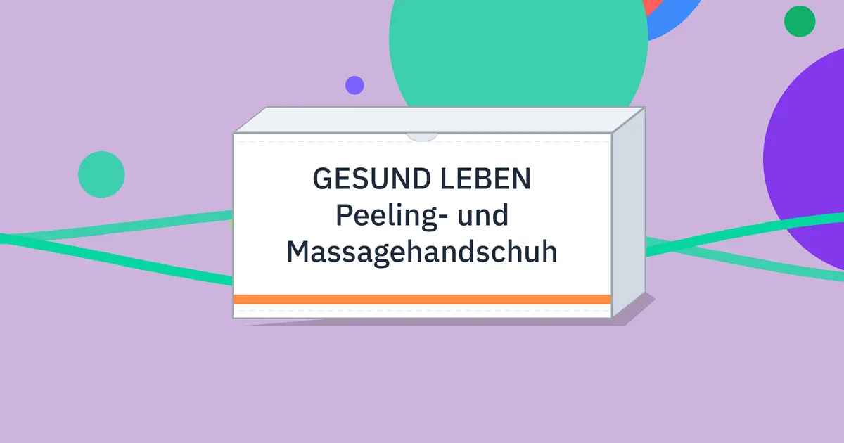 Symbolbild: Packung mit der Aufschrift GESUND LEBEN Peeling- und Massagehandschuh (PZN 13416759) – Verfügbarkeit und Bezug in Apotheken in Frankfurt am Main