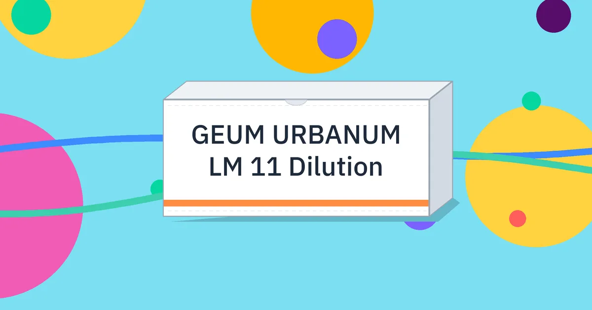 Symbolbild: Packung mit der Aufschrift GEUM URBANUM LM 11 Dilution (PZN 13543736) – Verfügbarkeit und Bezug in Apotheken in Frankfurt am Main