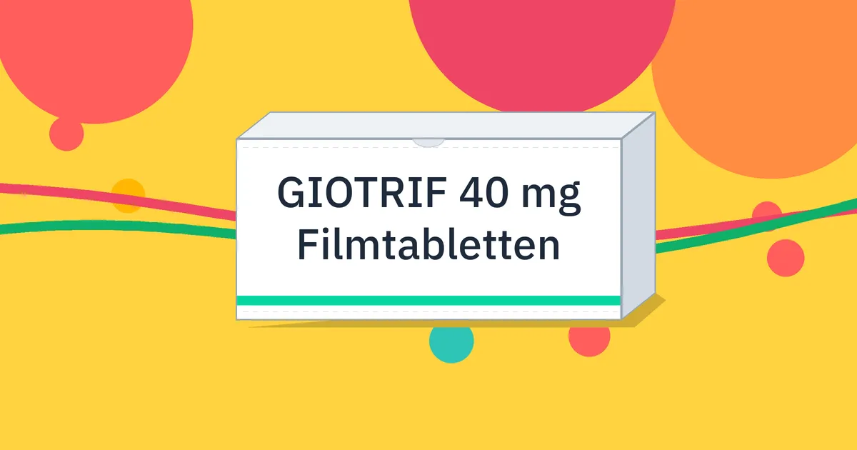 Symbolbild: Packung mit der Aufschrift GIOTRIF 40 mg Filmtabletten (PZN 20604409) – Verfügbarkeit und Bezug in Apotheken in Frankfurt am Main