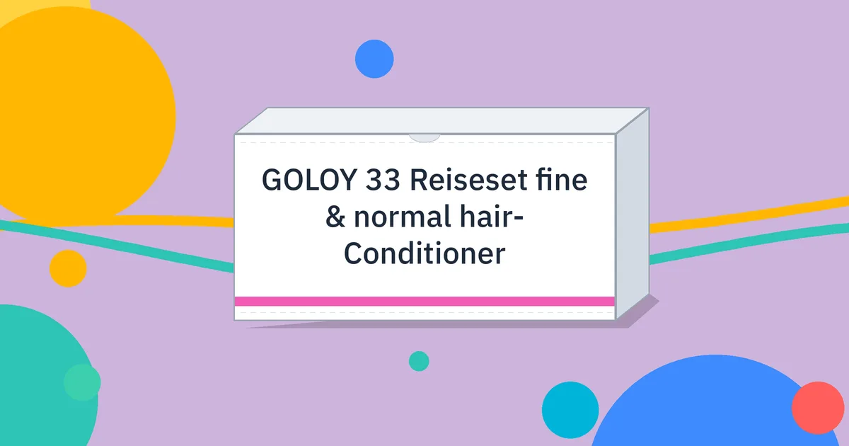 Symbolbild: Packung mit der Aufschrift GOLOY 33 Reiseset fine & normal hair-Conditioner (PZN 14418625) – Verfügbarkeit und Bezug in Apotheken in Frankfurt am Main