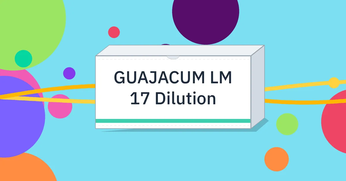 Symbolbild: Packung mit der Aufschrift GUAJACUM LM 17 Dilution (PZN 12882643) – Verfügbarkeit und Bezug in Apotheken in Frankfurt am Main
