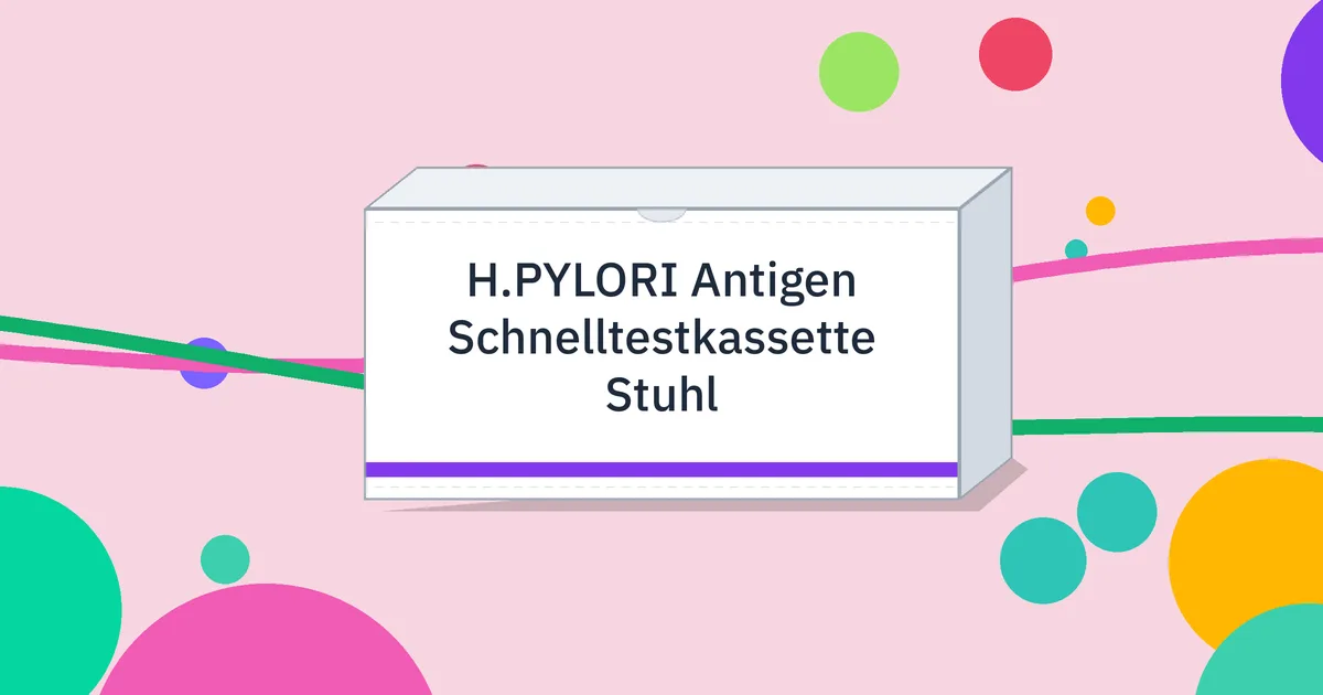 Symbolbild: Packung mit der Aufschrift H.PYLORI Antigen Schnelltestkassette Stuhl (PZN 19850847) – Verfügbarkeit und Bezug in Apotheken in Frankfurt am Main