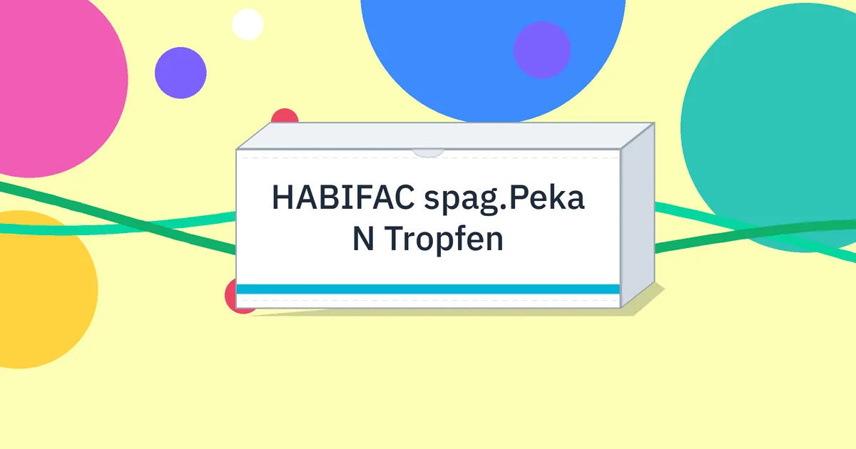 Symbolbild: Packung mit der Aufschrift HABIFAC spag.Peka N Tropfen (PZN 02090697) – Verfügbarkeit und Bezug in Apotheken in Frankfurt am Main
