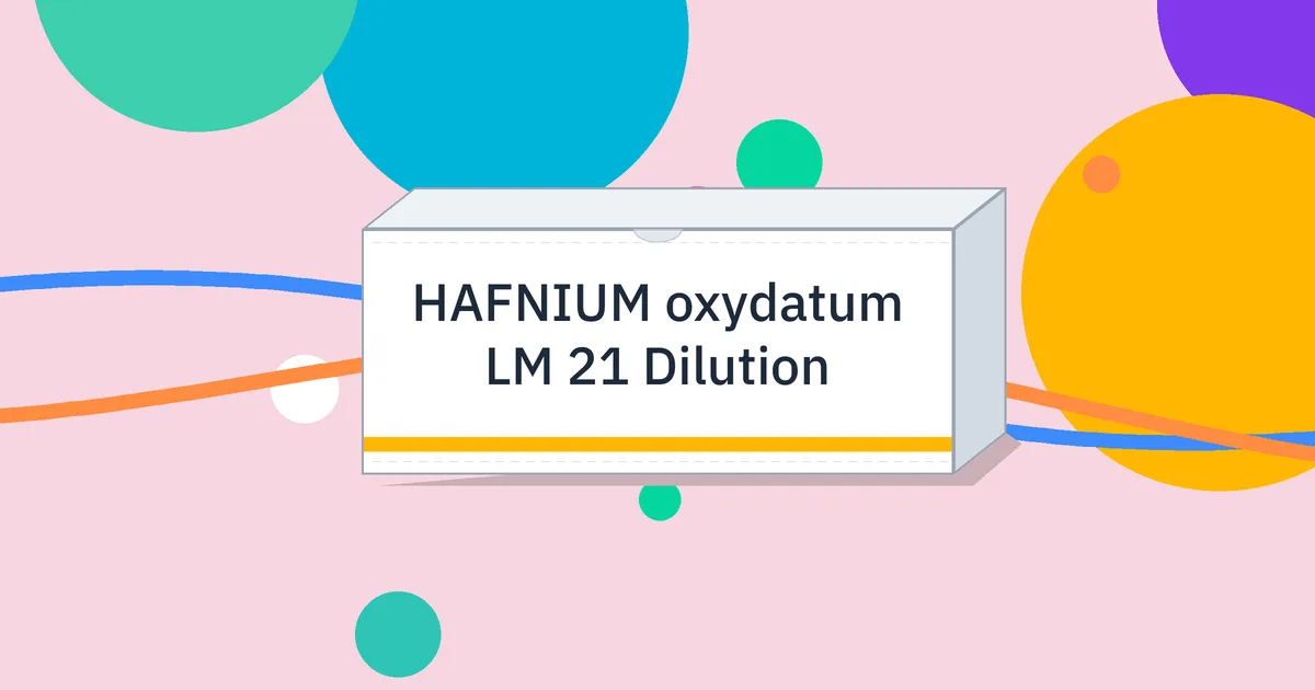 Symbolbild: Packung mit der Aufschrift HAFNIUM oxydatum LM 21 Dilution (PZN 13549874) – Verfügbarkeit und Bezug in Apotheken in Frankfurt am Main