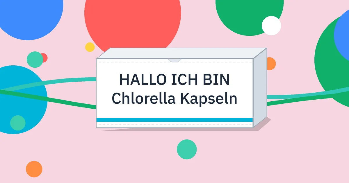 Symbolbild: Packung mit der Aufschrift HALLO ICH BIN Chlorella Kapseln (PZN 14293916) – Verfügbarkeit und Bezug in Apotheken in Frankfurt am Main