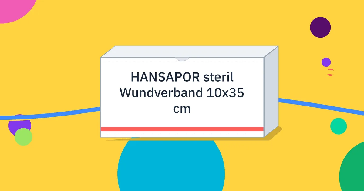 Symbolbild: Packung mit der Aufschrift HANSAPOR steril Wundverband 10x35 cm (PZN 09488687) – Verfügbarkeit und Bezug in Apotheken in Frankfurt am Main