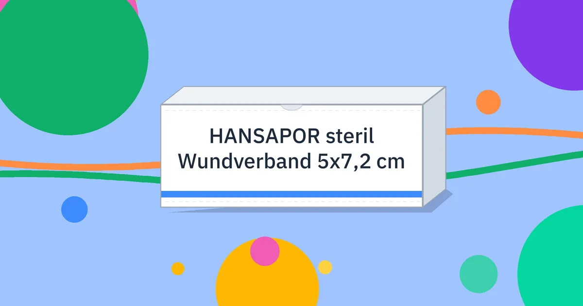 Symbolbild: Packung mit der Aufschrift HANSAPOR steril Wundverband 5x7,2 cm (PZN 10275152) – Verfügbarkeit und Bezug in Apotheken in Frankfurt am Main