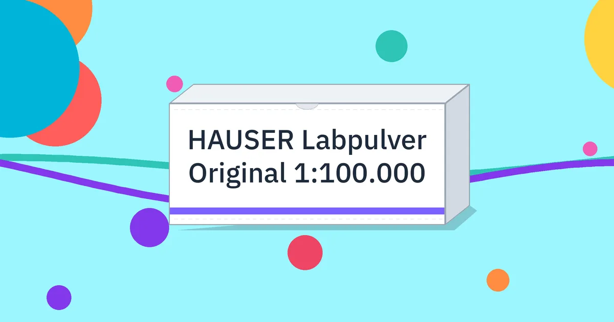 Symbolbild: Packung mit der Aufschrift HAUSER Labpulver Original 1:100.000 (PZN 00451808) – Verfügbarkeit und Bezug in Apotheken in Frankfurt am Main