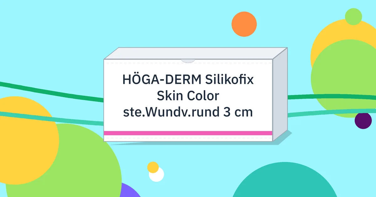 Symbolbild: Packung mit der Aufschrift HÖGA-DERM Silikofix Skin Color ste.Wundv.rund 3 cm (PZN 15233566) – Verfügbarkeit und Bezug in Apotheken in Frankfurt am Main