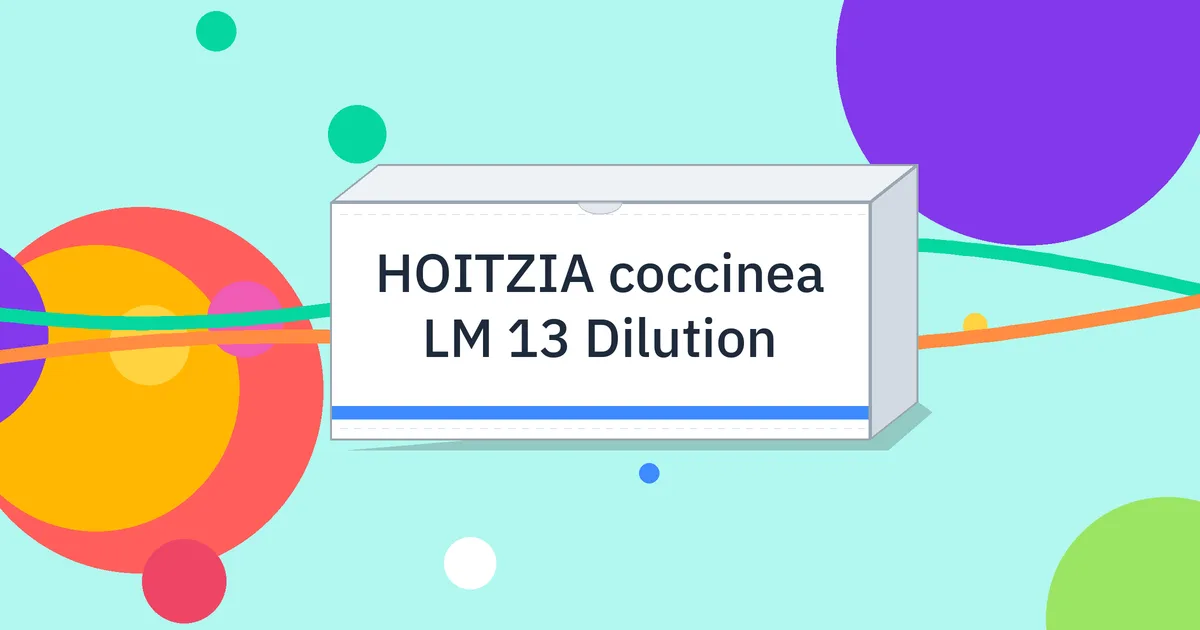 Symbolbild: Packung mit der Aufschrift HOITZIA coccinea LM 13 Dilution (PZN 13554438) – Verfügbarkeit und Bezug in Apotheken in Frankfurt am Main