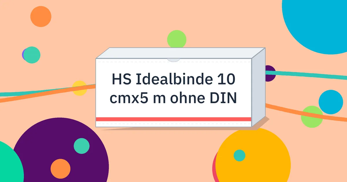 Symbolbild: Packung mit der Aufschrift HS Idealbinde 10 cmx5 m ohne DIN (PZN 03694210) – Verfügbarkeit und Bezug in Apotheken in Frankfurt am Main