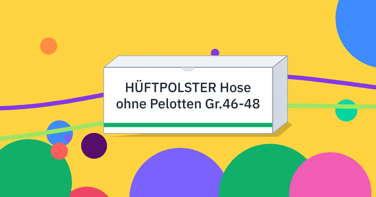 Symbolbild: Packung mit der Aufschrift HÜFTPOLSTER Hose ohne Pelotten Gr.46-48 (PZN 08446391) – Verfügbarkeit und Bezug in Apotheken in Frankfurt am Main