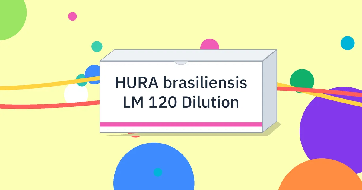 Symbolbild: Packung mit der Aufschrift HURA brasiliensis LM 120 Dilution (PZN 12890022) – Verfügbarkeit und Bezug in Apotheken in Frankfurt am Main