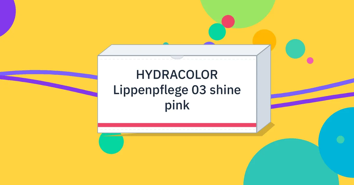 Symbolbild: Packung mit der Aufschrift HYDRACOLOR Lippenpflege 03 shine pink (PZN 20155319) – Verfügbarkeit und Bezug in Apotheken in Frankfurt am Main