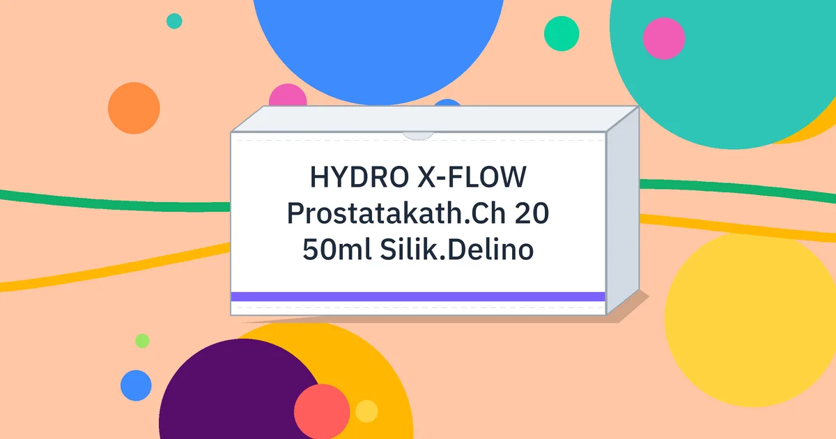 Symbolbild: Packung mit der Aufschrift HYDRO X-FLOW Prostatakath.Ch 20 50ml Silik.Delino (PZN 17508659) – Verfügbarkeit und Bezug in Apotheken in Frankfurt am Main