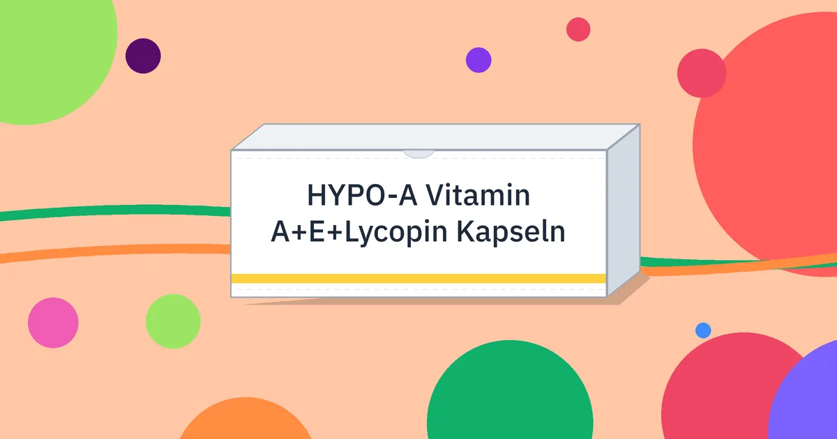 Symbolbild: Packung mit der Aufschrift HYPO-A Vitamin A+E+Lycopin Kapseln (PZN 02410133) – Verfügbarkeit und Bezug in Apotheken in Frankfurt am Main