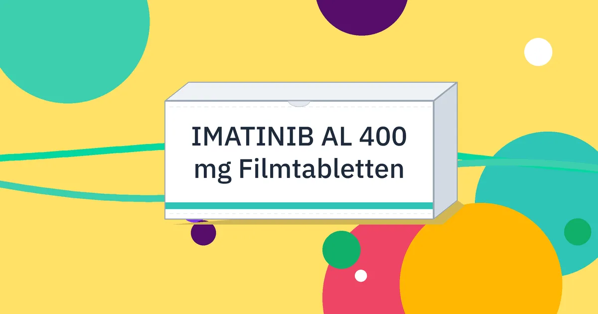 Symbolbild: Packung mit der Aufschrift IMATINIB AL 400 mg Filmtabletten (PZN 12654474) – Verfügbarkeit und Bezug in Apotheken in Frankfurt am Main