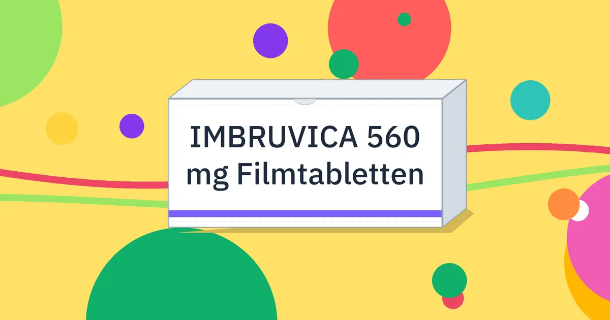 Symbolbild: Packung mit der Aufschrift IMBRUVICA 560 mg Filmtabletten (PZN 14332912) – Verfügbarkeit und Bezug in Apotheken in Frankfurt am Main
