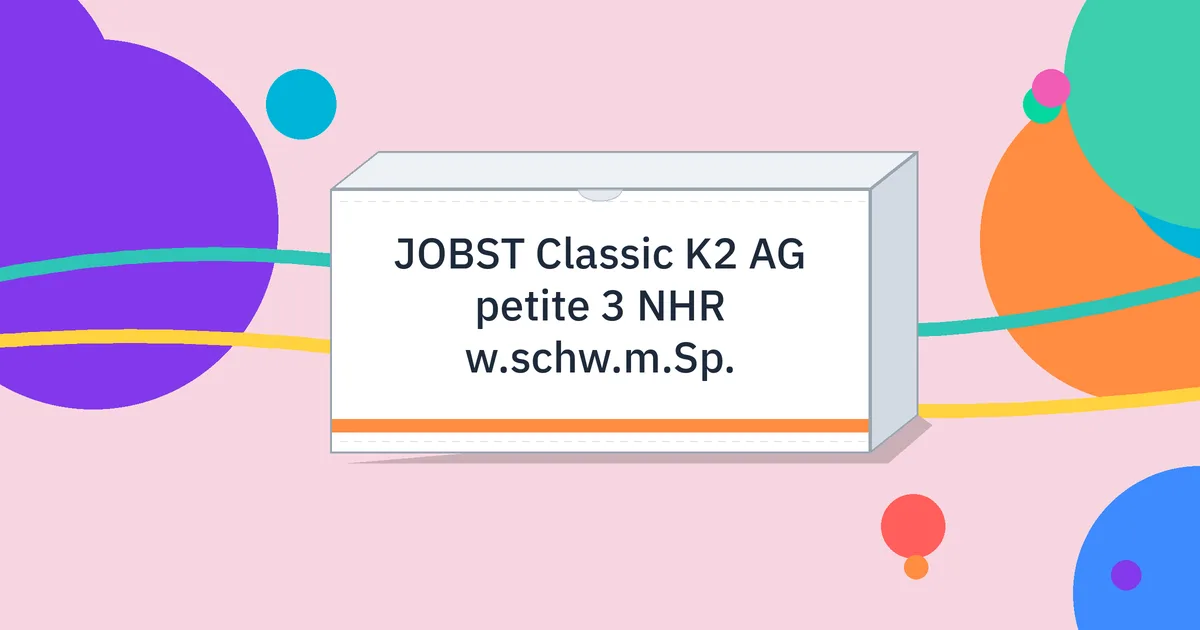 Symbolbild: Packung mit der Aufschrift JOBST Classic K2 AG petite 3 NHR w.schw.m.Sp. (PZN 10728228) – Verfügbarkeit und Bezug in Apotheken in Frankfurt am Main