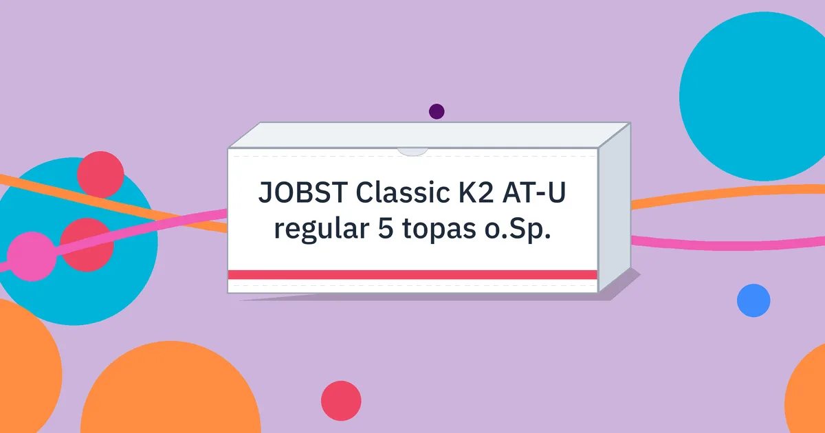 Symbolbild: Packung mit der Aufschrift JOBST Classic K2 AT-U regular 5 topas o.Sp. (PZN 13069743) – Verfügbarkeit und Bezug in Apotheken in Frankfurt am Main