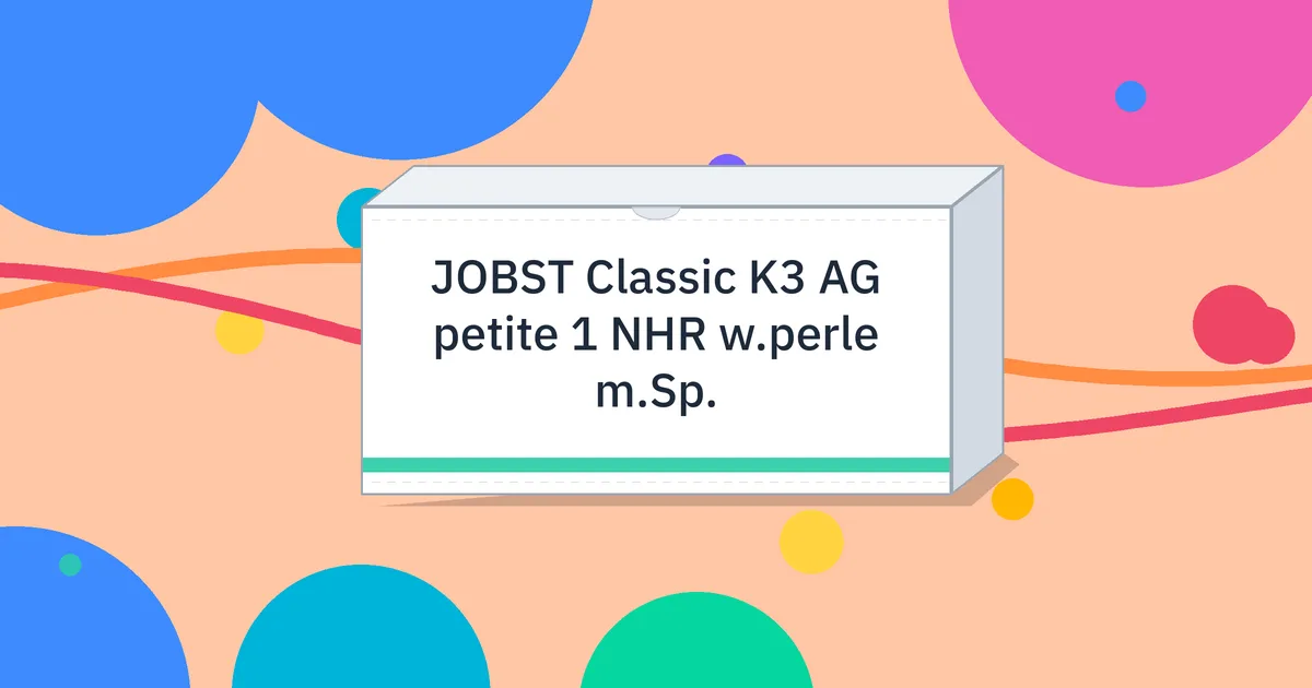 Symbolbild: Packung mit der Aufschrift JOBST Classic K3 AG petite 1 NHR w.perle m.Sp. (PZN 13072679) – Verfügbarkeit und Bezug in Apotheken in Frankfurt am Main