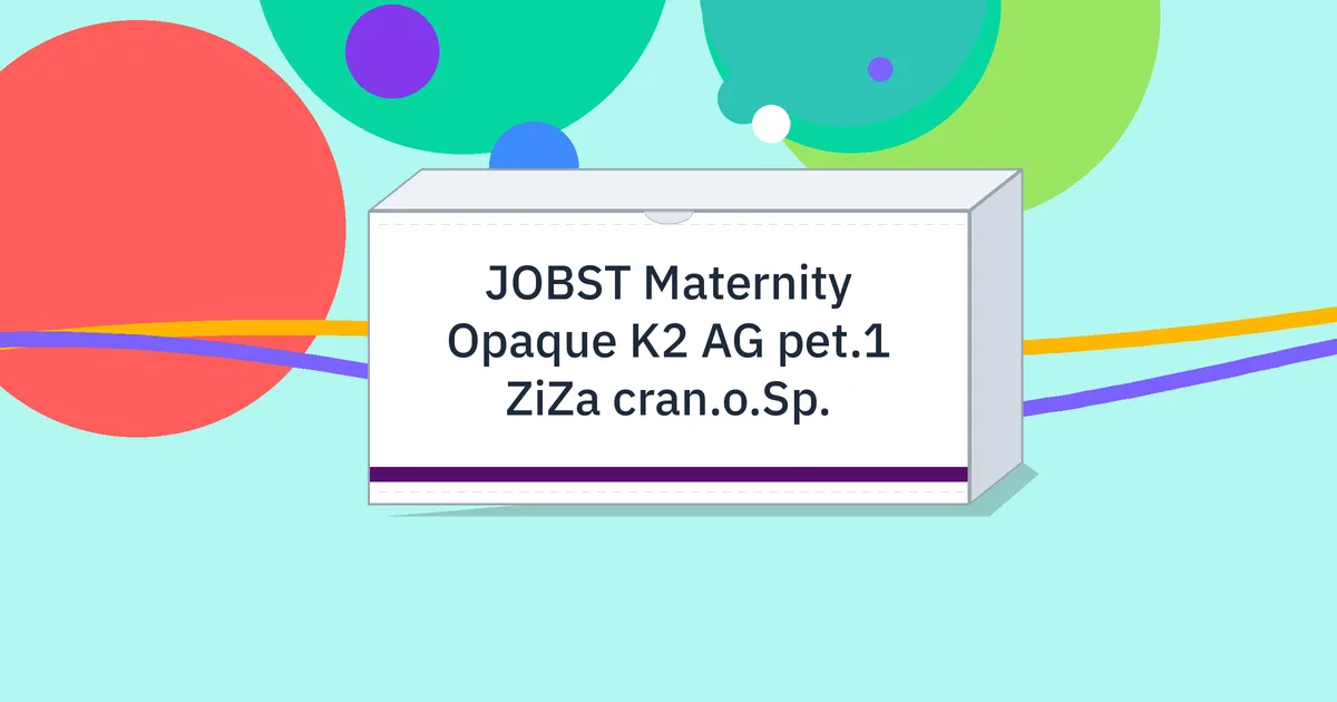 Symbolbild: Packung mit der Aufschrift JOBST Maternity Opaque K2 AG pet.1 ZiZa cran.o.Sp. (PZN 15858361) – Verfügbarkeit und Bezug in Apotheken in Frankfurt am Main