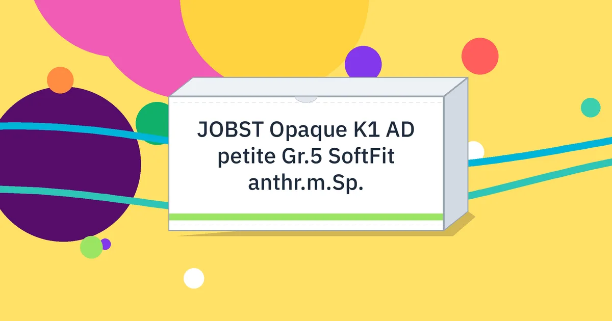 Symbolbild: Packung mit der Aufschrift JOBST Opaque K1 AD petite Gr.5 SoftFit anthr.m.Sp. (PZN 16263718) – Verfügbarkeit und Bezug in Apotheken in Frankfurt am Main