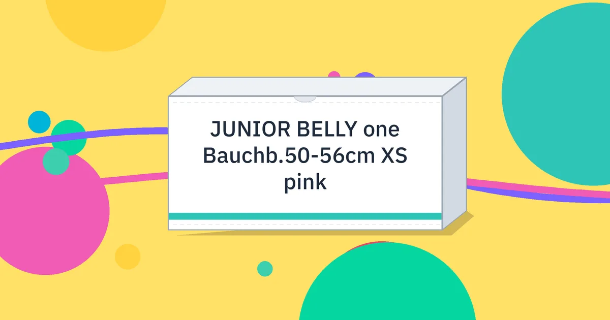 Symbolbild: Packung mit der Aufschrift JUNIOR BELLY one Bauchb.50-56cm XS pink (PZN 13247825) – Verfügbarkeit und Bezug in Apotheken in Frankfurt am Main