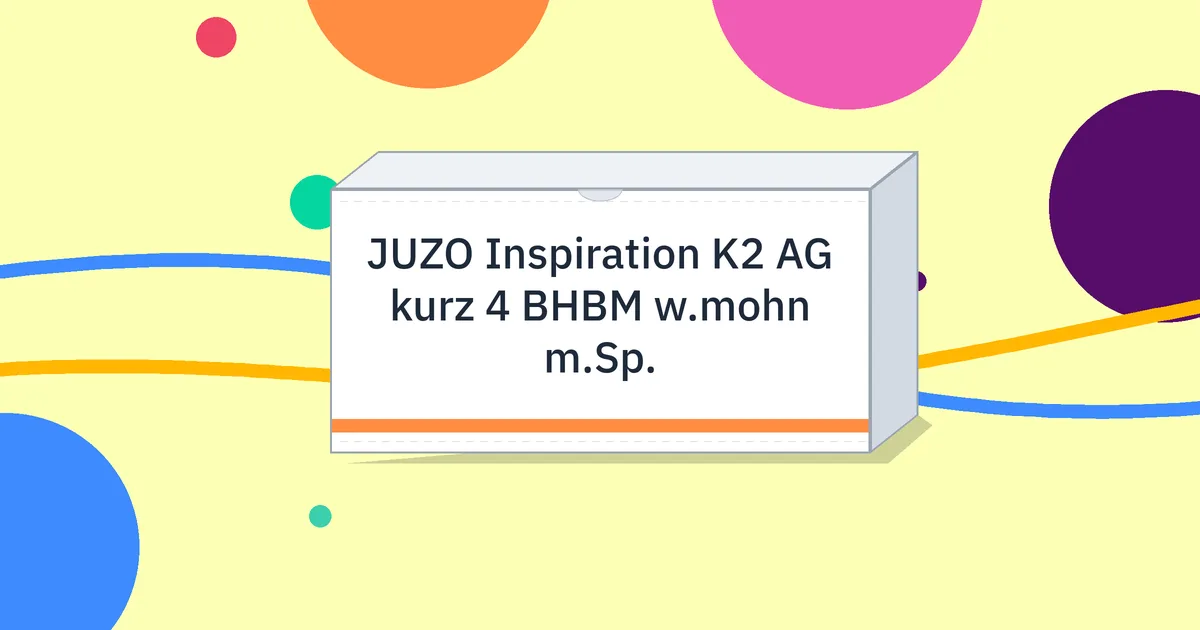 Symbolbild: Packung mit der Aufschrift JUZO Inspiration K2 AG kurz 4 BHBM w.mohn m.Sp. (PZN 14883598) – Verfügbarkeit und Bezug in Apotheken in Frankfurt am Main